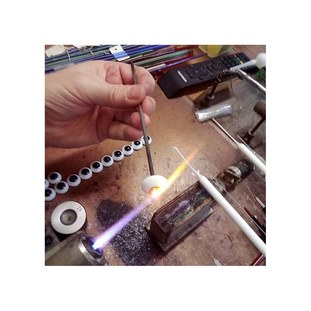 Ojos Azul Topacio 20" Premium de cristal Aleman